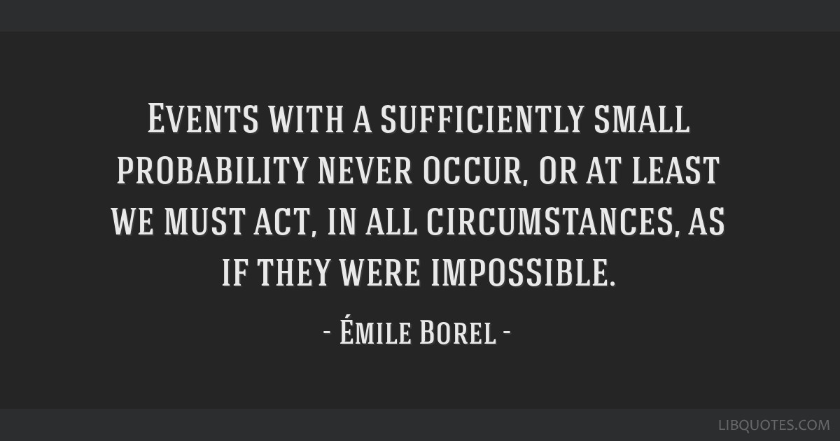 Events with a sufficiently small probability never occur,...