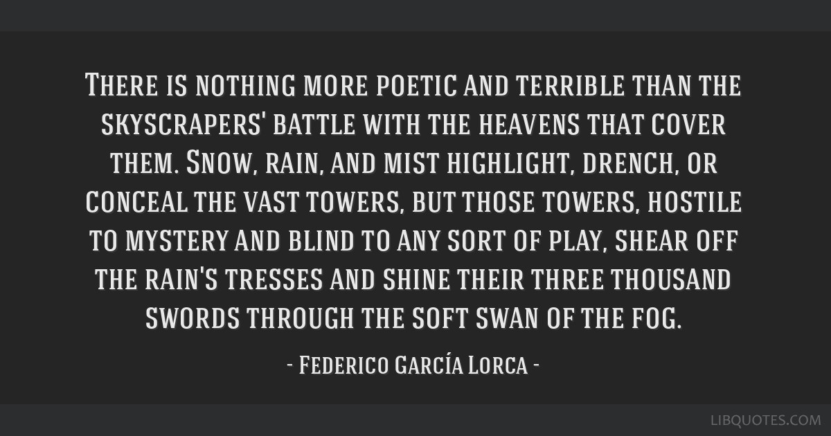 There is nothing more poetic and terrible than the...