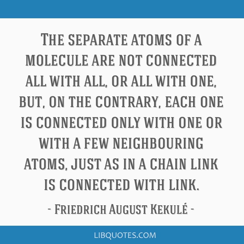 The separate atoms of a molecule are not connected all with ...